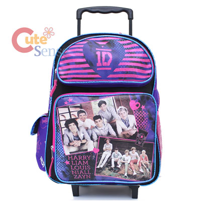 One Direction Roller School Backpack 16" Large Rolling Bag :Love 1D ...